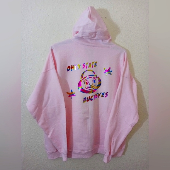 Gildan | Tops | Lt Pink Ohio State Brutus Mascot Logo On A Zip Up ...